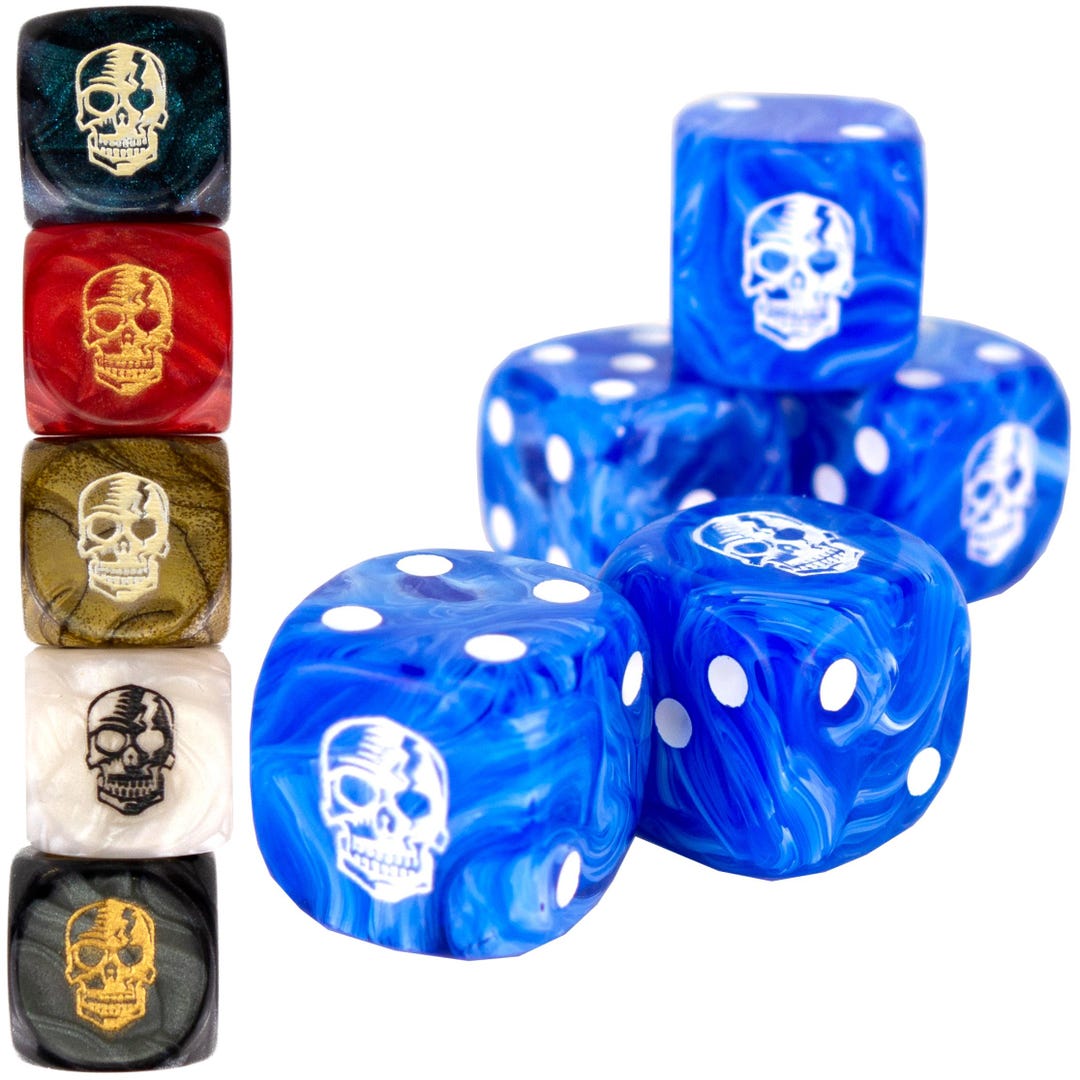 Liars Dice Set: CRACK SKULL - 5x16mm Pirate Bluff Perudo (handmade in ...