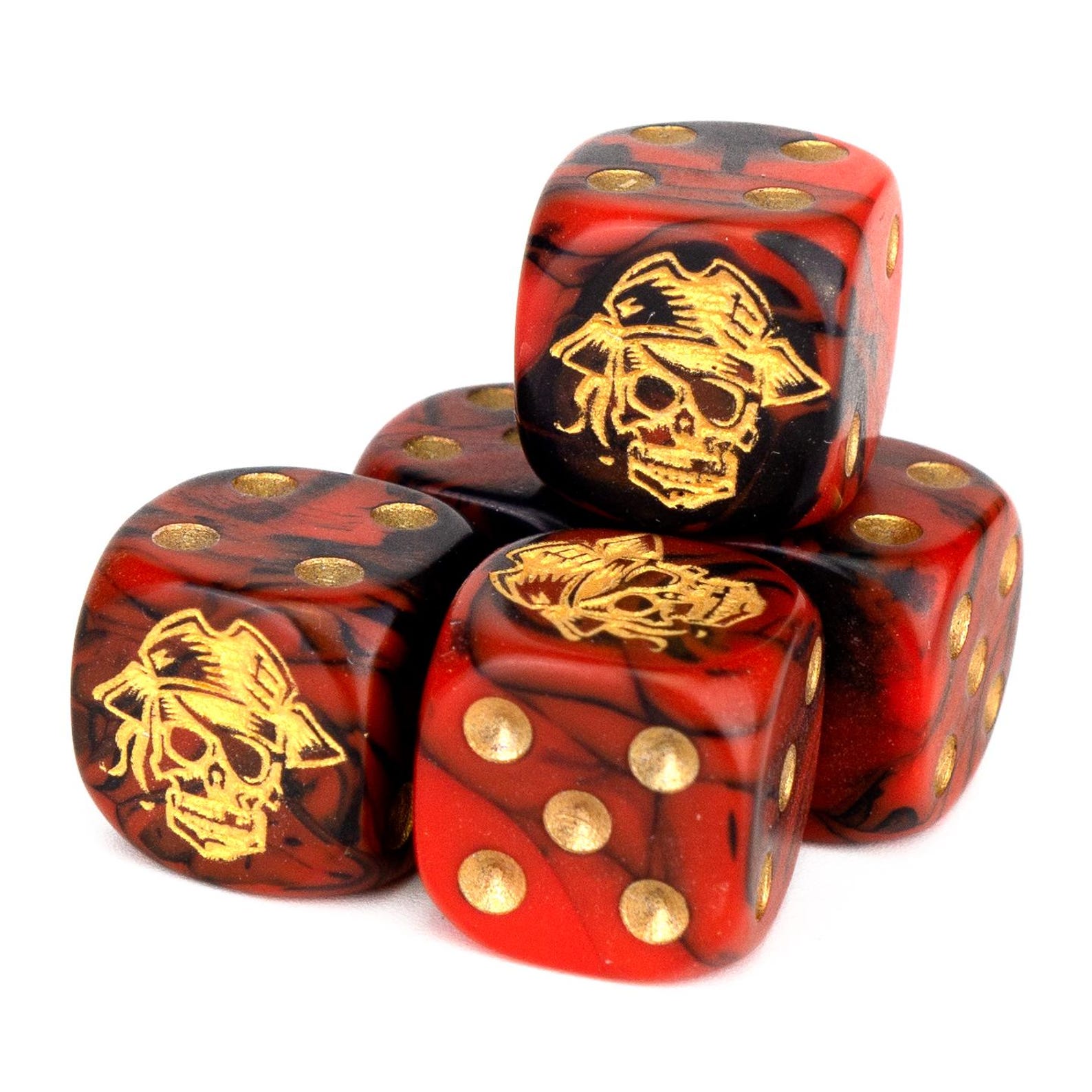 Liar's Dice Set: PIRATE SKULL - 5x 16mm Handmade Pirate Perudo Game - Etsy