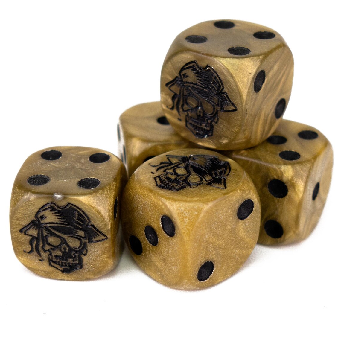 Liar's Dice Set: PIRATE SKULL - 5x 16mm Handmade Pirate Perudo Game - Etsy