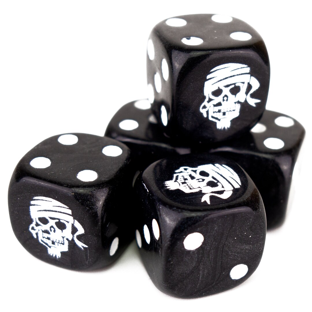 Skull Liar's Dice Set select Colour 5x Dice Pirate Skull Dice Bluff ...