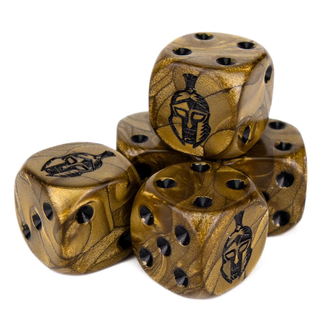 Skull Liar's Dice Set SPARTAN SKULL (select Colour) - 5x Dice, Pirate ...
