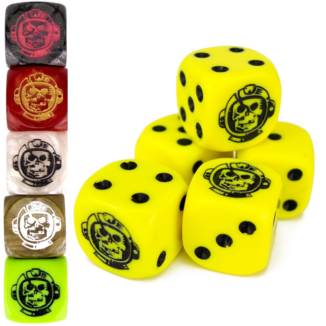 Skull Liar's Dice Set SPACE SKULL (select Colour) - 5x Dice, Pirate Dice, Bluff, Perudo, Dudo ...