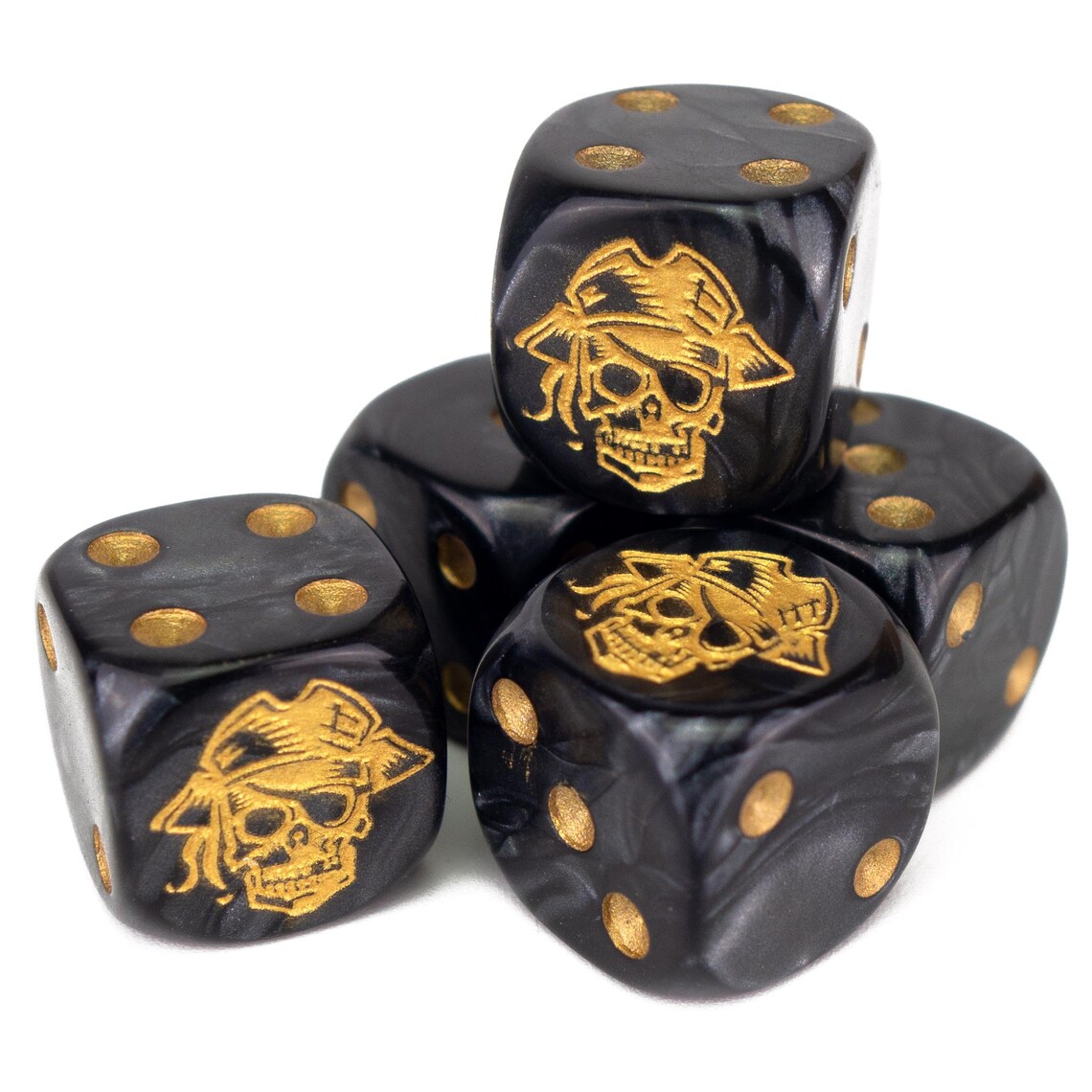 Liar's Dice Set: PIRATE SKULL - 5x 16mm Handmade Pirate Perudo Game - Etsy
