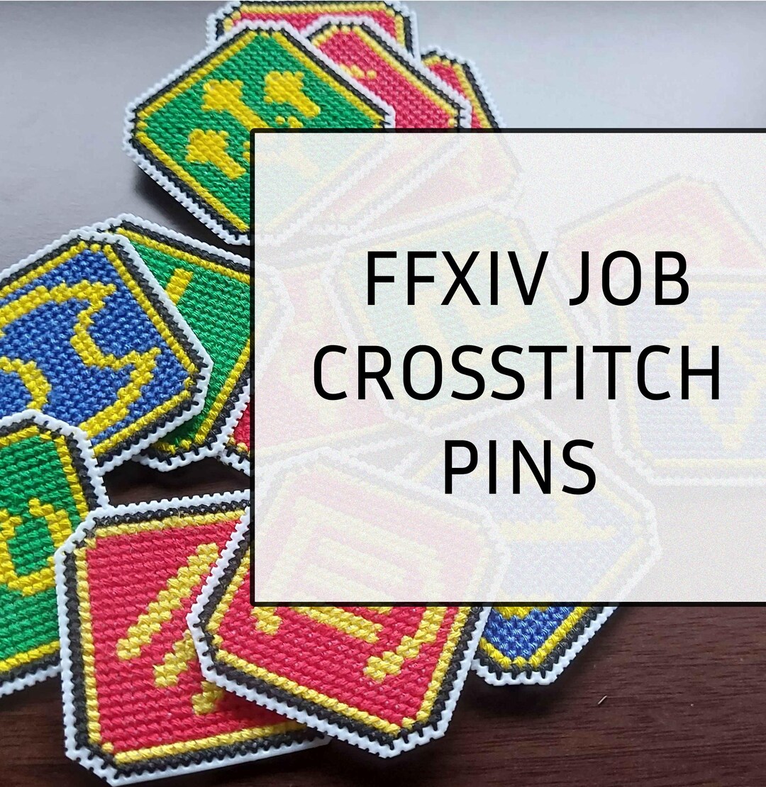 FFXIV Job Class Pins - Tank Healer DPS Cross Stitch Bag Accessory ...