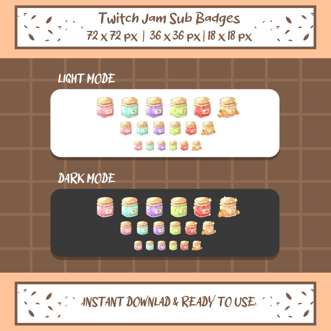 Twitch Sub Badges JAM JARS Cute Kawaii Lofi Aesthetic - Etsy