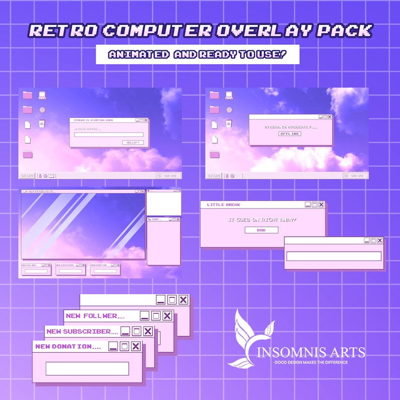 Twitch Overlay Pack | Aesthetic Clouds | Lofi | Cozy | Cute | Kawaii ...