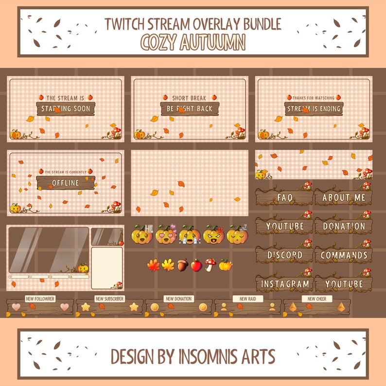Animated Twitch Overlay Cozy Aesthetic Cute Case Cottage Core Kawaii - Etsy