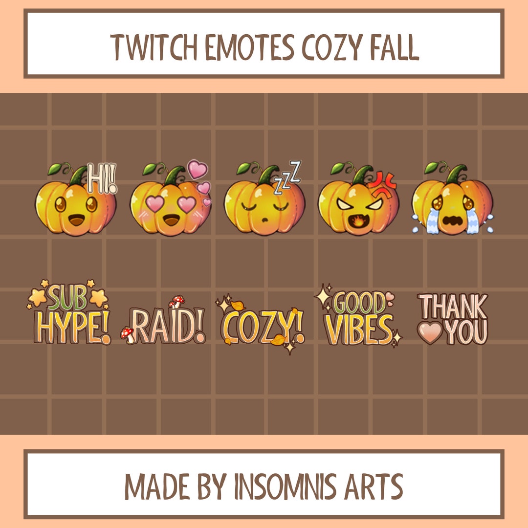 Twitch / Discord Emotes - Cozy Autumn | Twitch | Discord | Emotes ...