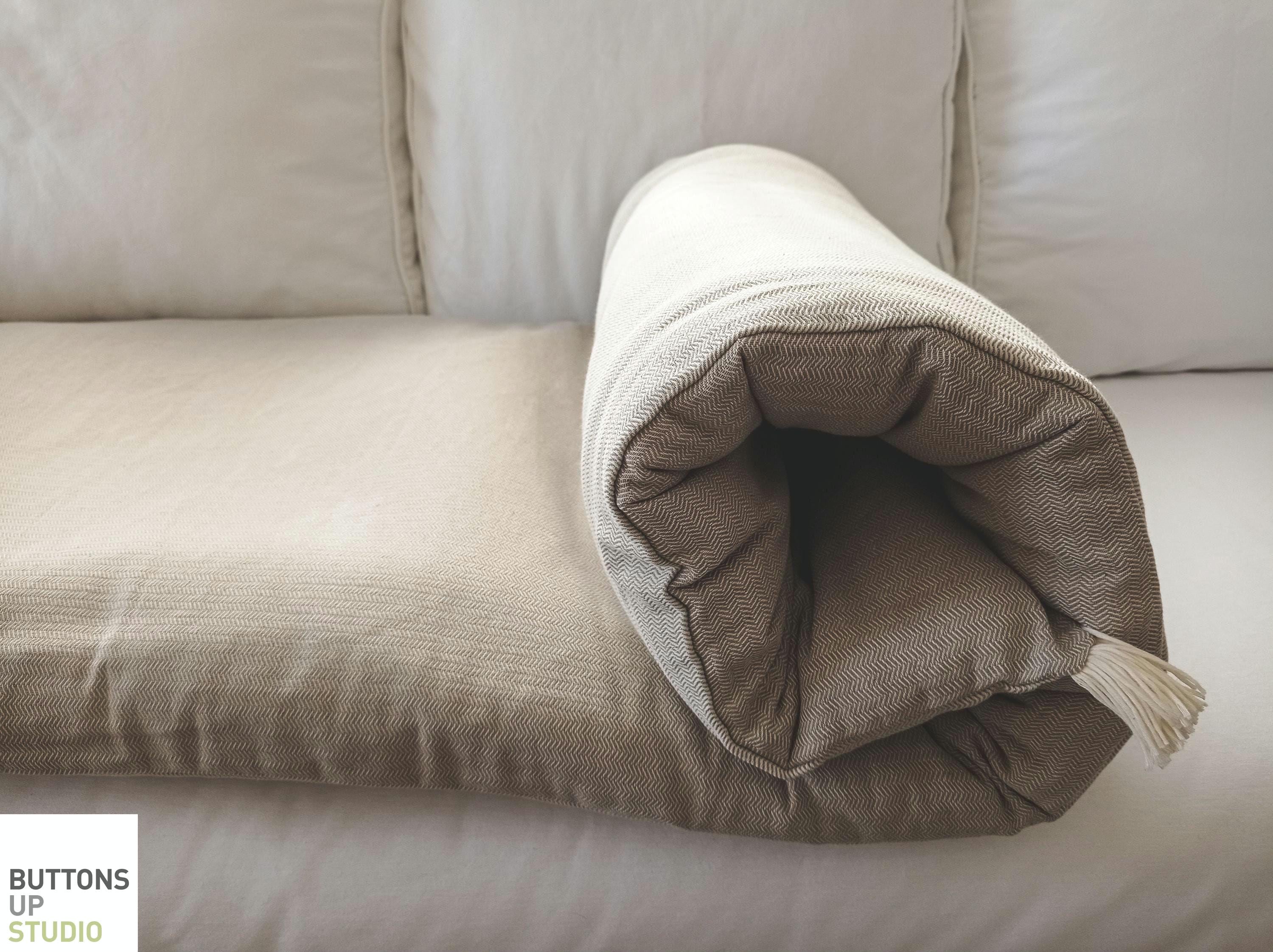 SOFA TOPPER PAD, Zipper Cotton Cover & Cushion, Window Seat, Modern ...