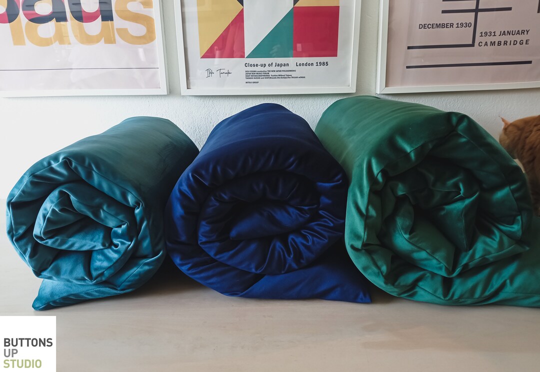 VELVET SOFA TOPPER, Zipper Couch Pad Cover & Insert in 18 Colours ...