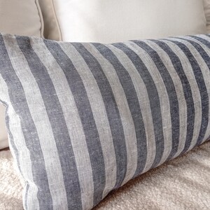 FRINGED LUMBAR PILLOW Cover, Linen Extra Long Pillow Zipper Case ...