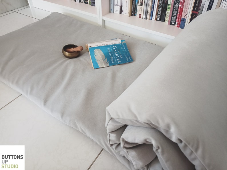 VELVET SOFA TOPPER, Zipper Couch Pad Cover & Insert in 18 Colours ...