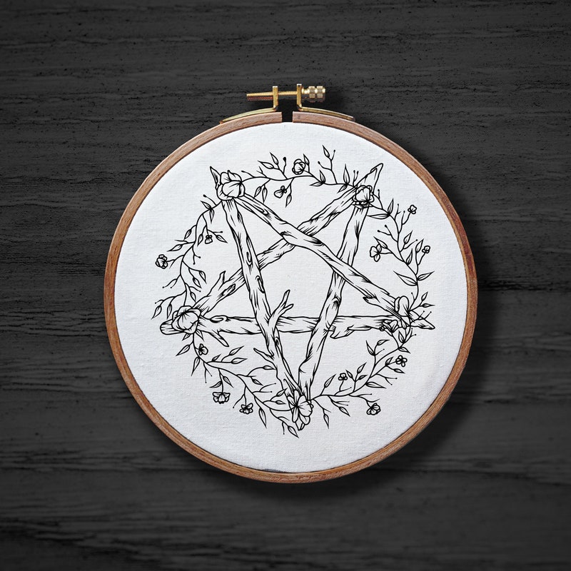 Pentagram Embroidery - Etsy