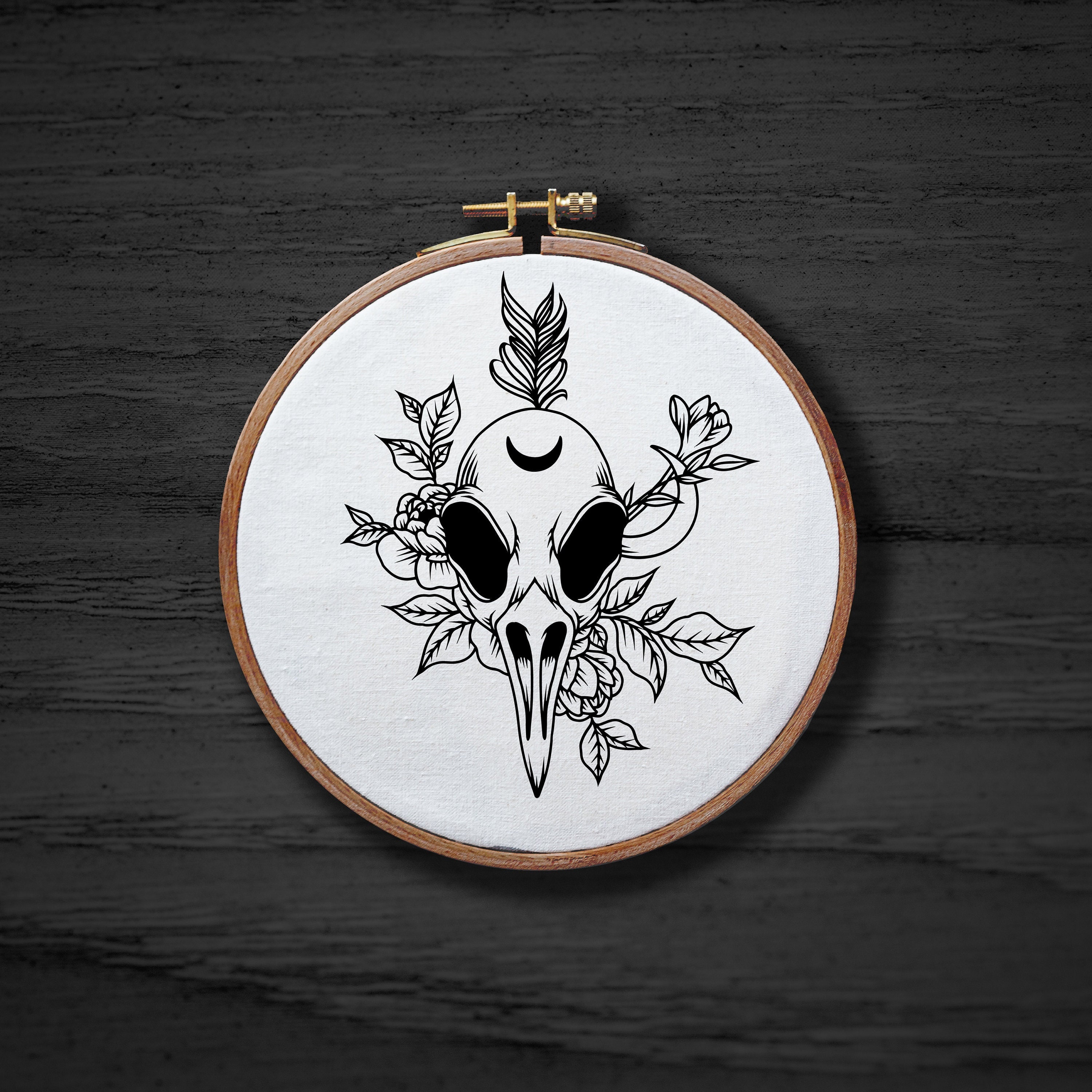 Plague Doctor Skull Hand Embroidery Pattern Animal Skeleton - Etsy