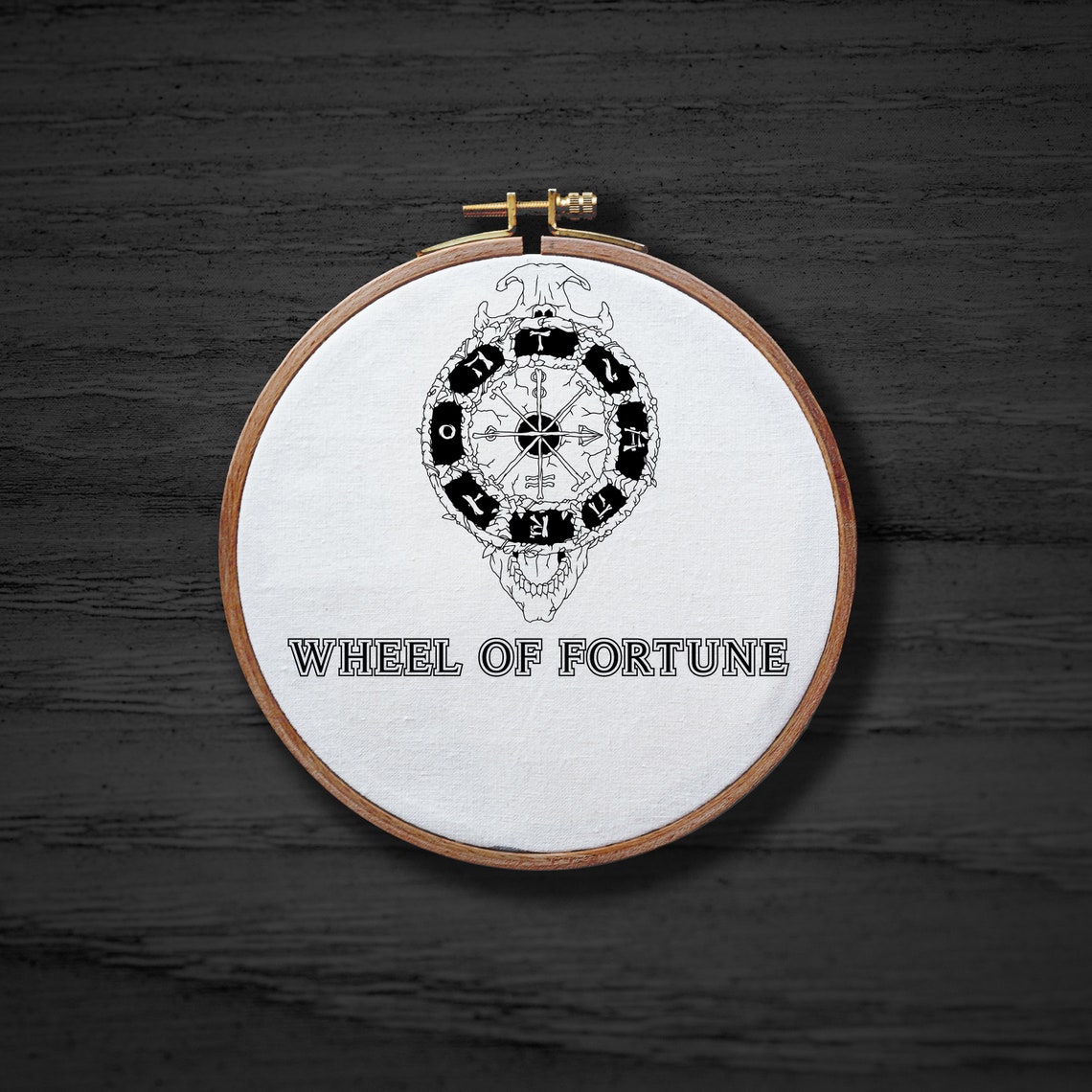 Wheel of Fortune Skeleton Tarot Card Hand Embroidery Pattern - Etsy