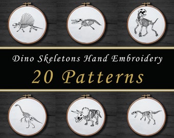 20 Gothic Anatomical Hand Embroidery Pattern Bundle , Skeleton Body ...