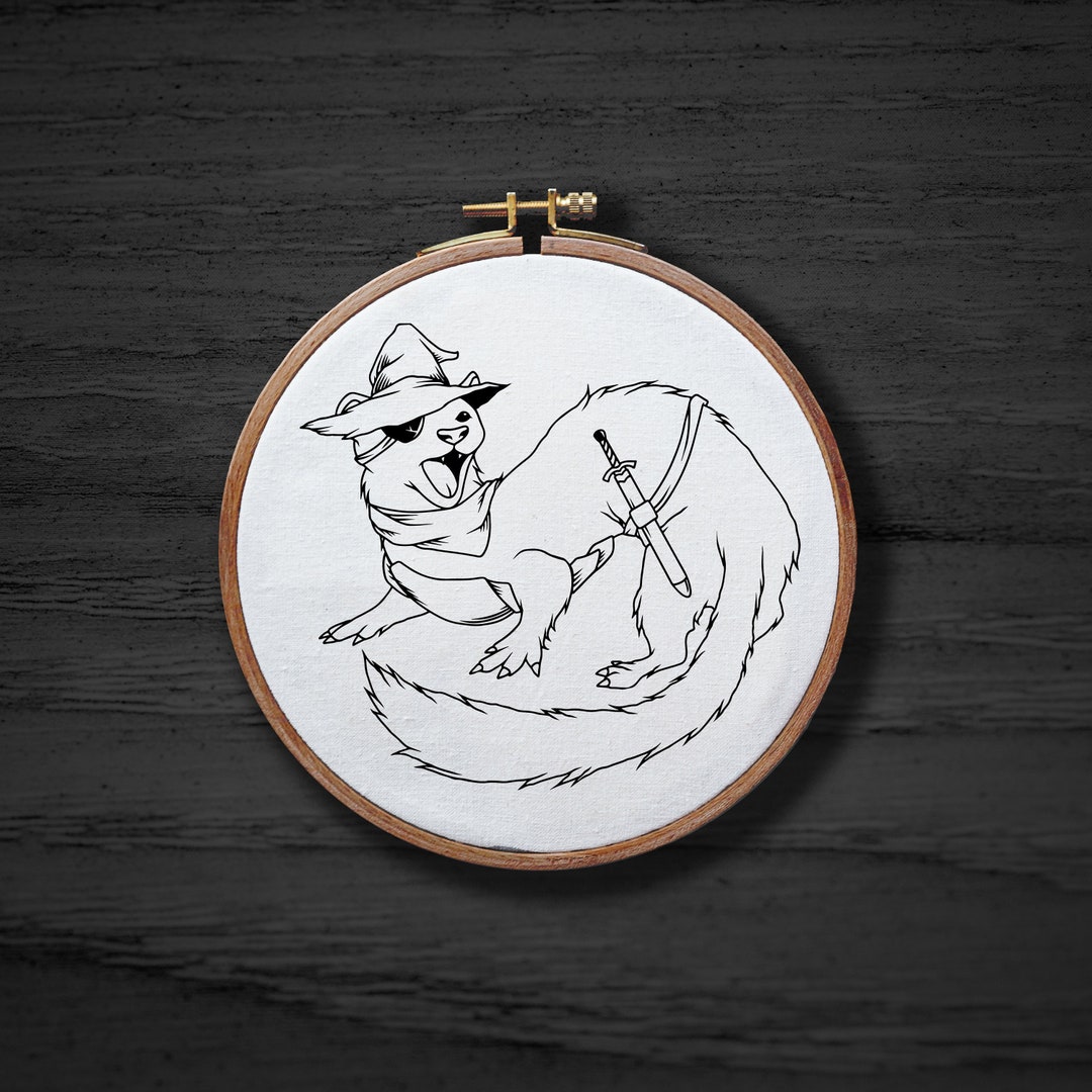 Ferret Rogue Hand Embroidery Pattern , RPG Game Animal Pattern , Cute Funny Pattern , Hand ...