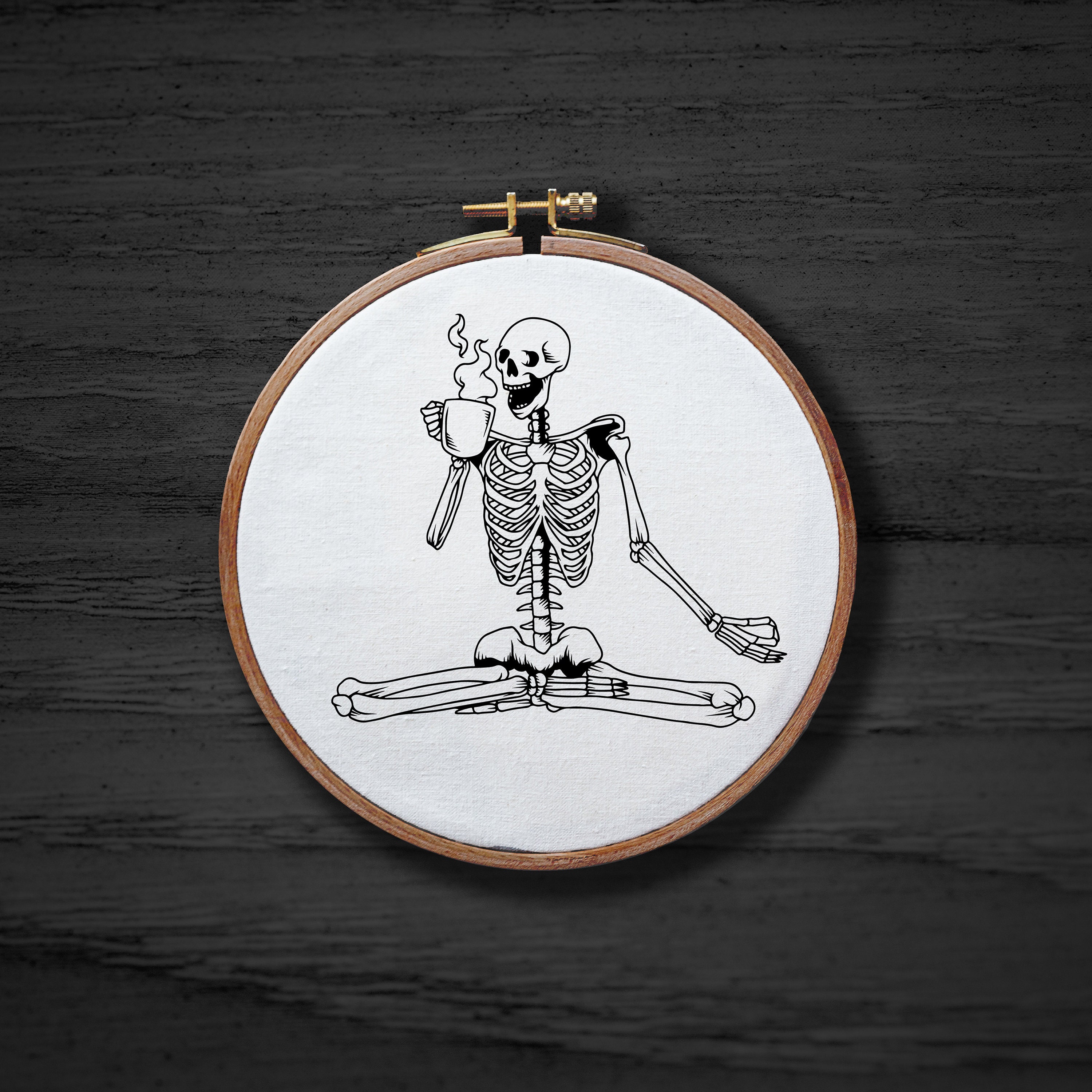 20 Funny Skeleton Hand Embroidery Pattern Bundle Coffee - Etsy