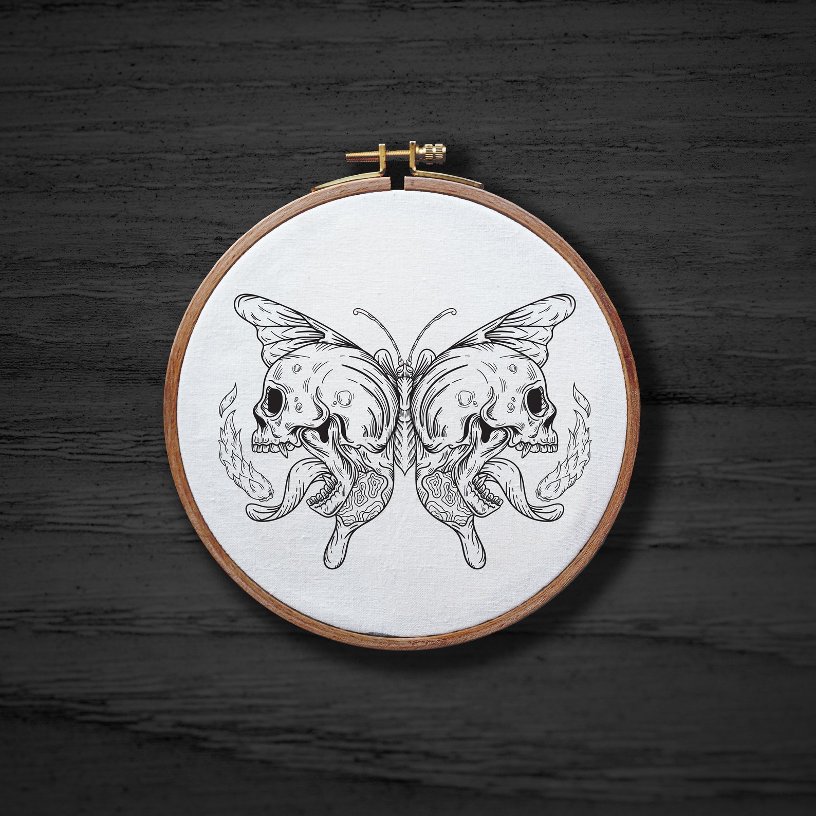 20 Gothic Bugs Hand Embroidery Pattern Bundle Skull - Etsy