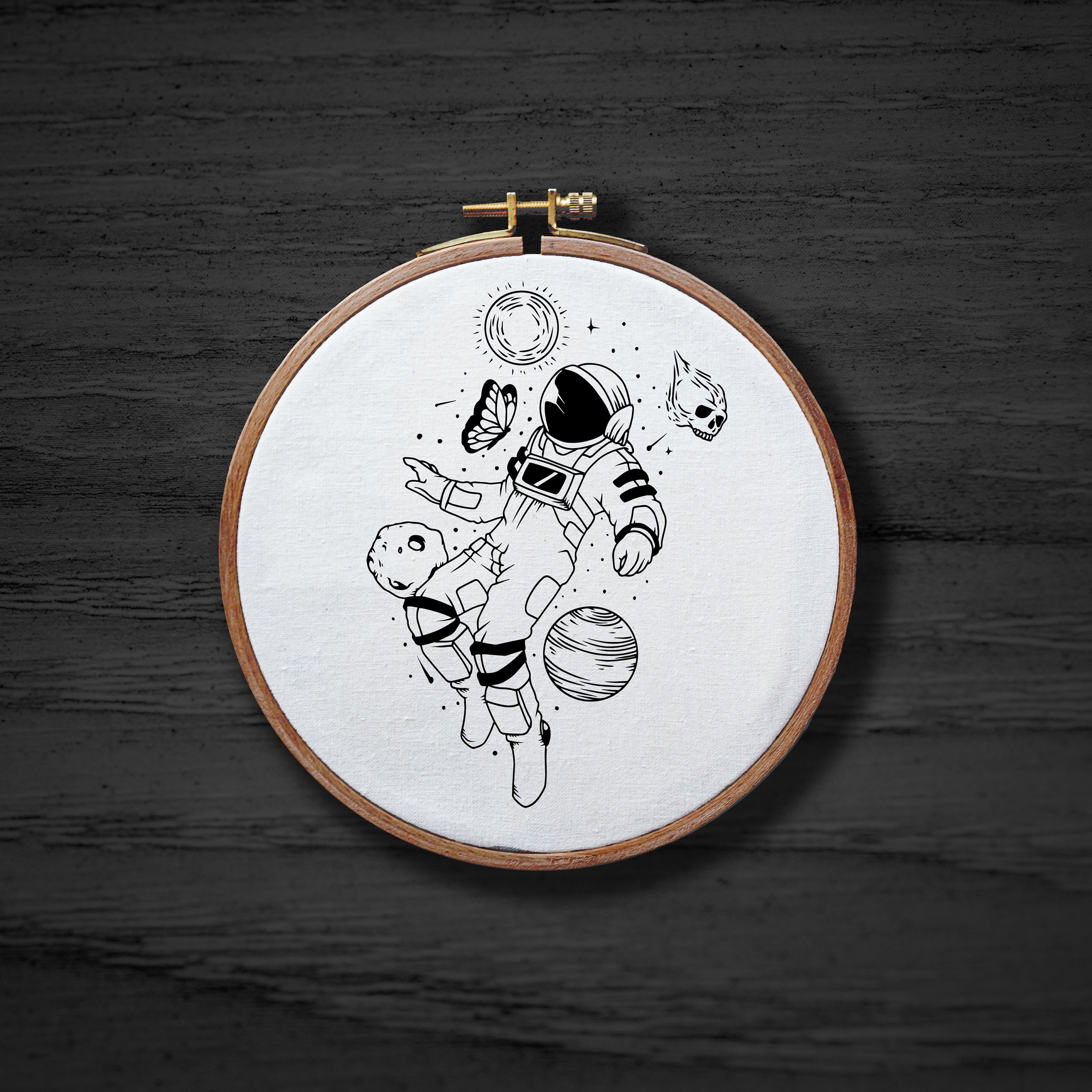20 Gothic Space Hand Embroidery Pattern Set , Alien Astronaut ...