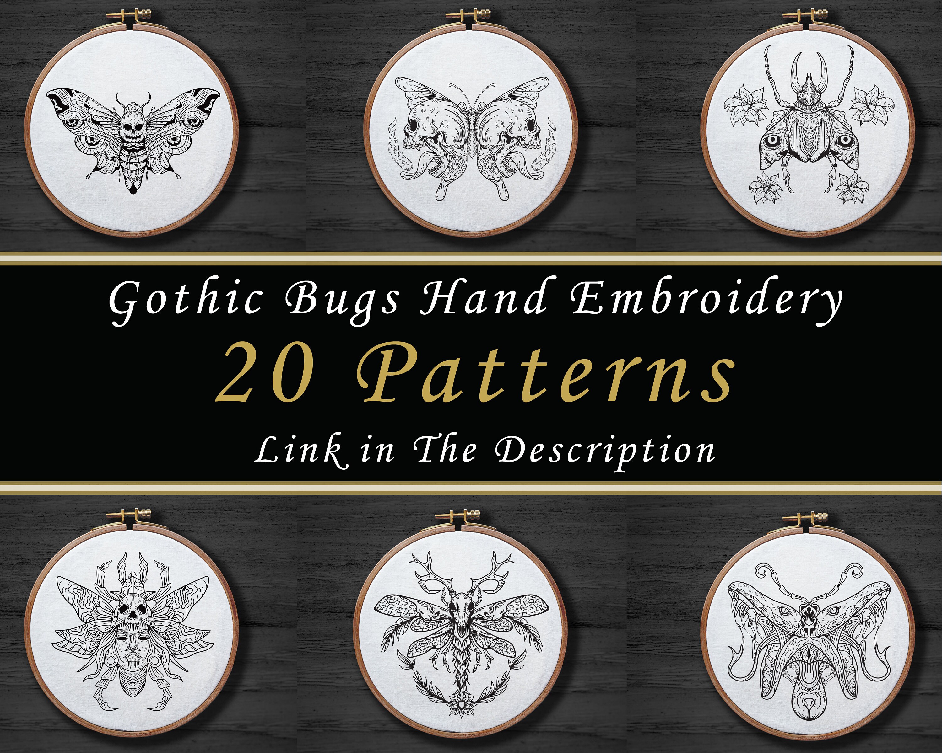 Beetle Skull Hand Embroidery Pattern Horror Bug Hand - Etsy