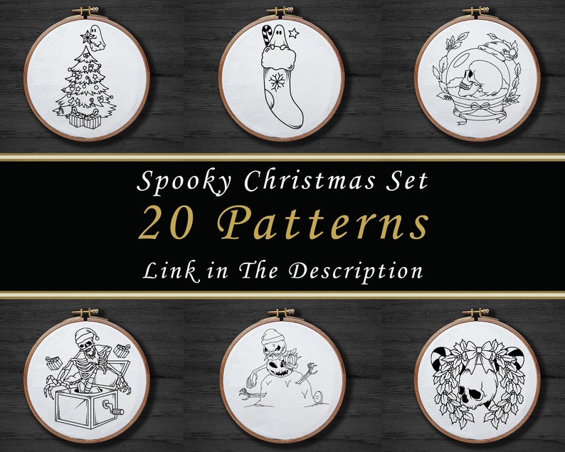 Christmas Skeleton Hand Embroidery Pattern Gothic Christmas - Etsy