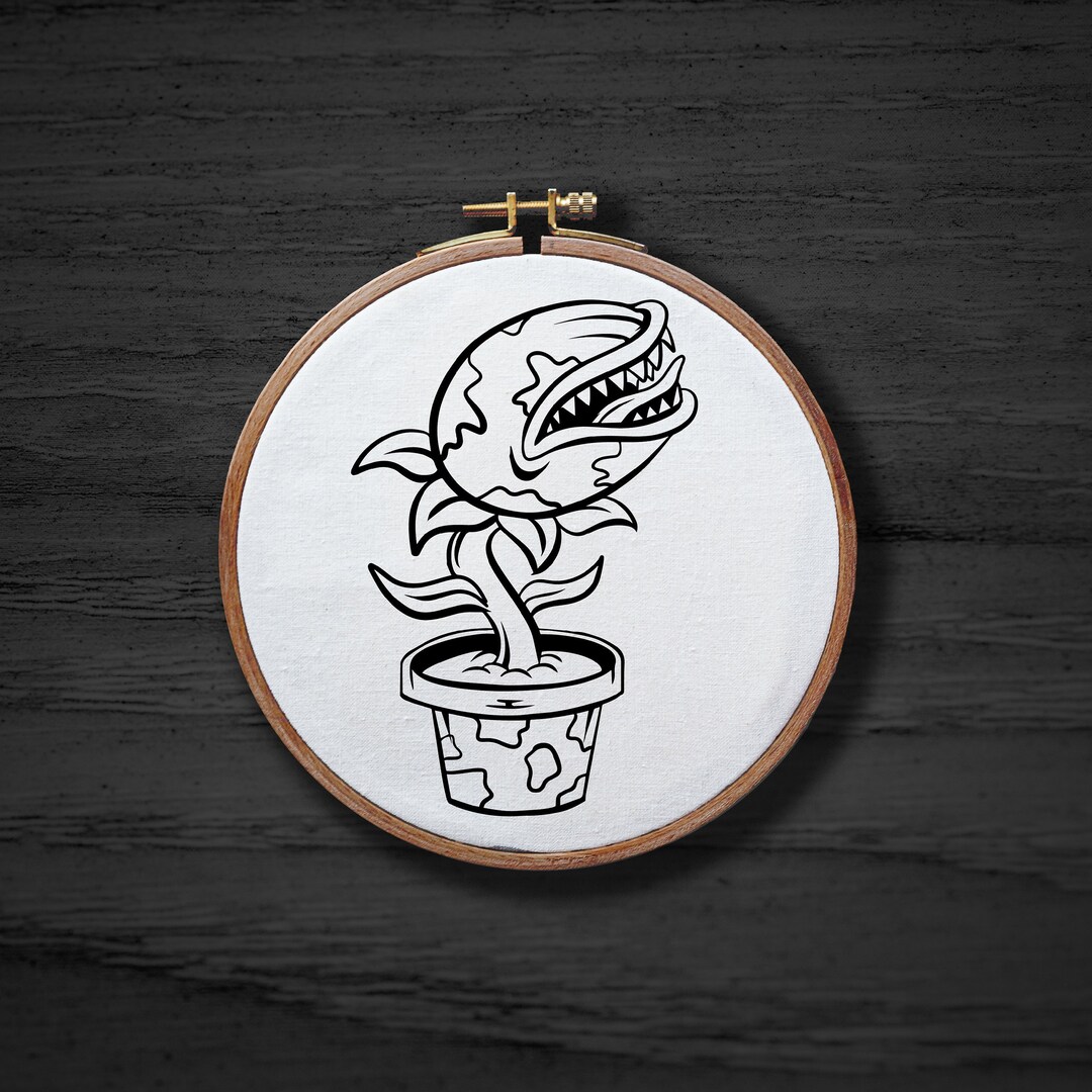 Audrey Hand Embroidery Pattern , Flower Monster Hand Embroidery Pattern ...