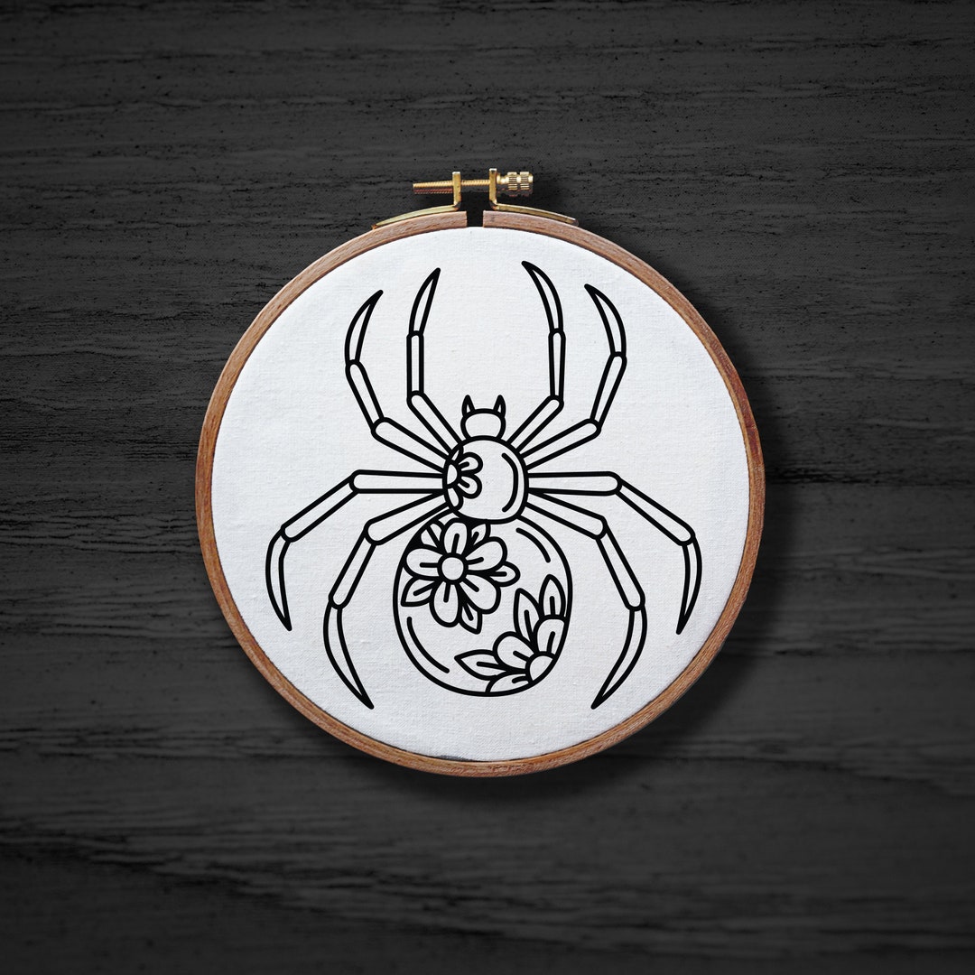 Spider Mandala Hand Embroidery Pattern , Halloween Hand Embroidery ...
