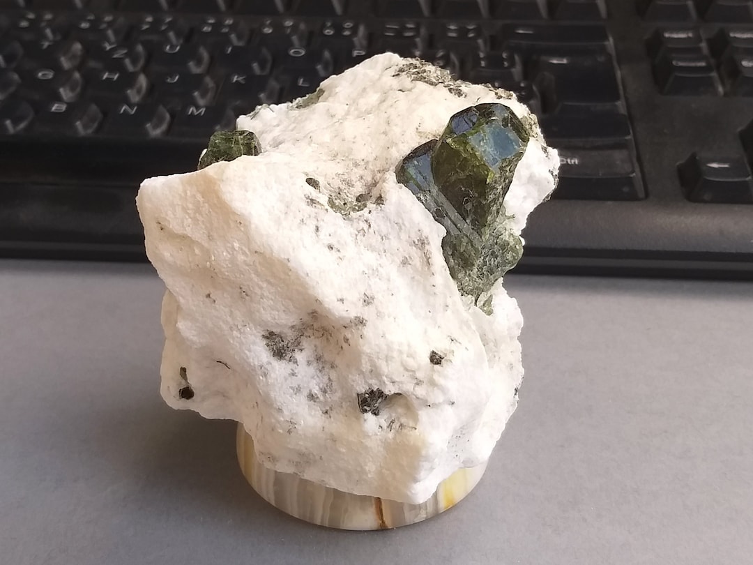Diopside Specimen Raw Albite Mica Muscovite Crystal Terminated ...
