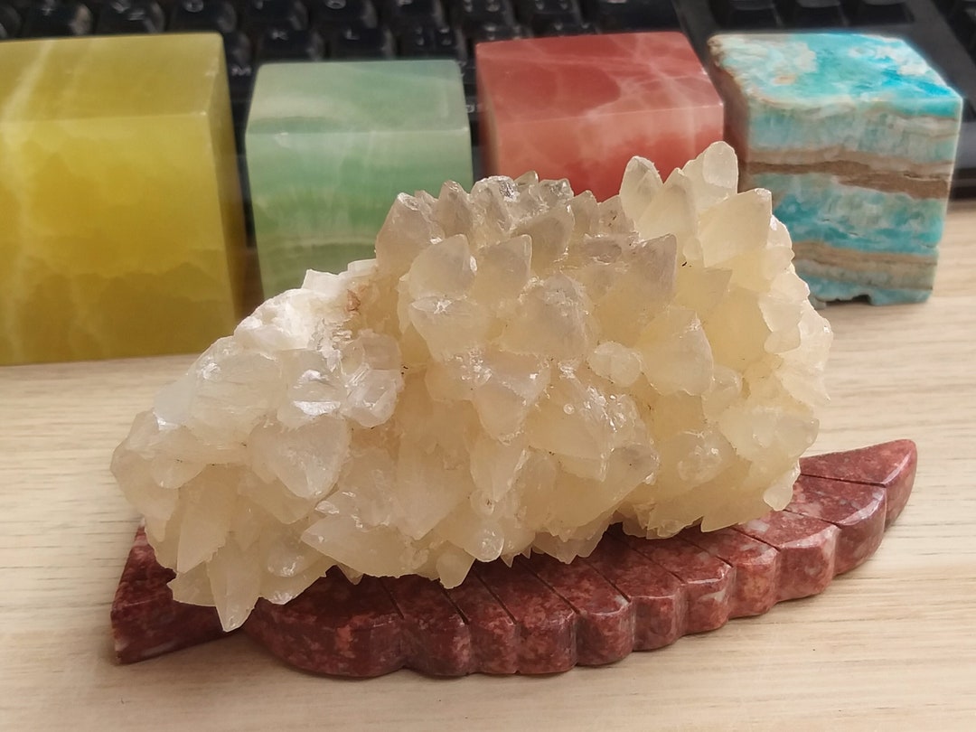 Dog Tooth Calcite Specimen Terminated Crystal Cluster Druse Raw Mineral ...