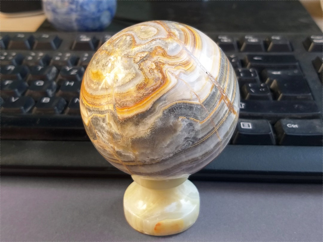 Bumblebee Calcite Banded Sphere Natural Crystal Mineral Polished ...