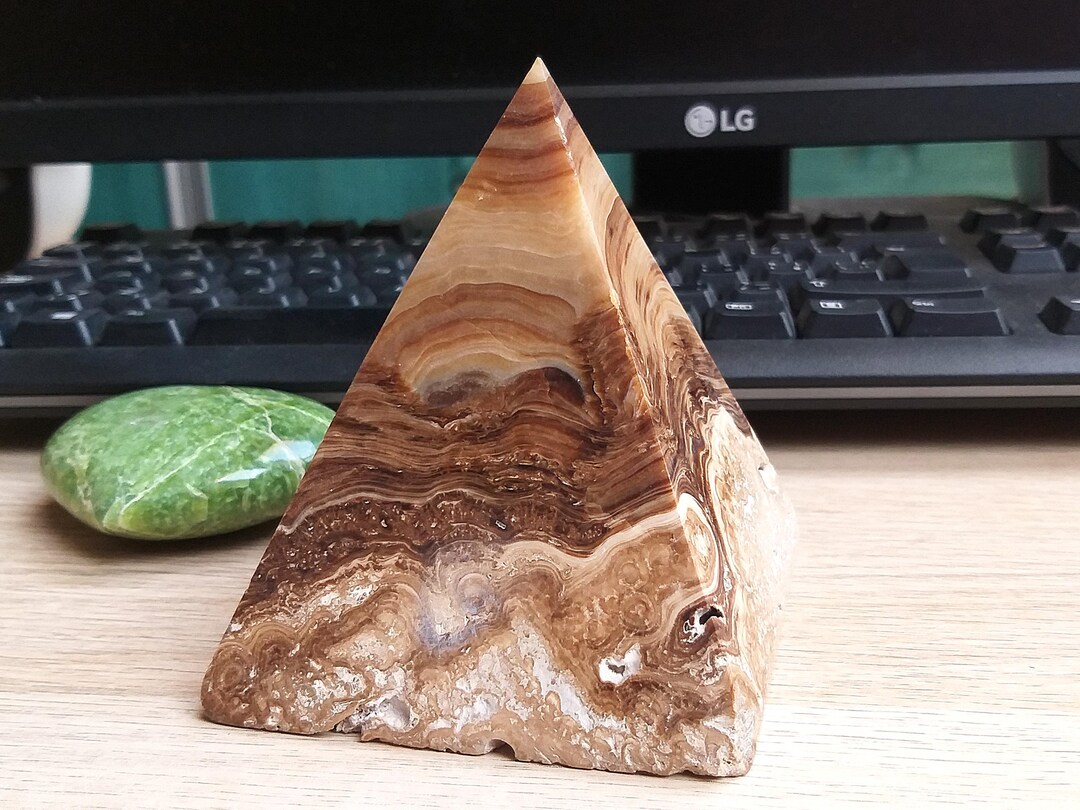 11cm Chocolate Calcite Pyramid: Natural Mineral - Elegant Handmade ...