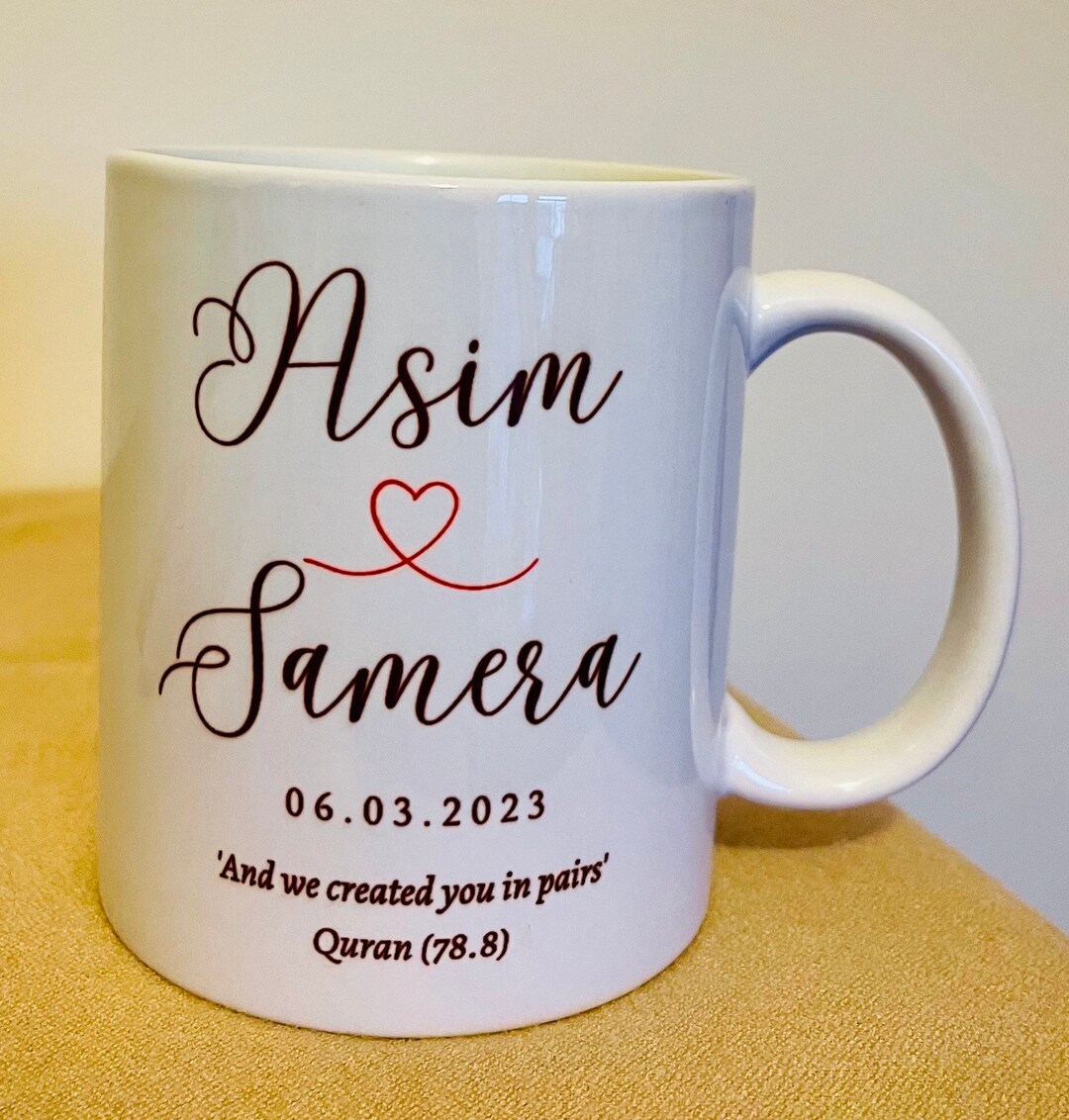 Personalised Nikkah Wedding Mug Islamic Gift Mug Wedding Anniversary ...