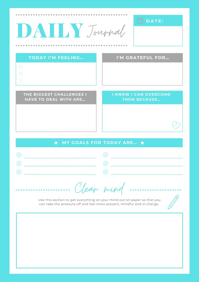 Printable Daily Journal - Etsy