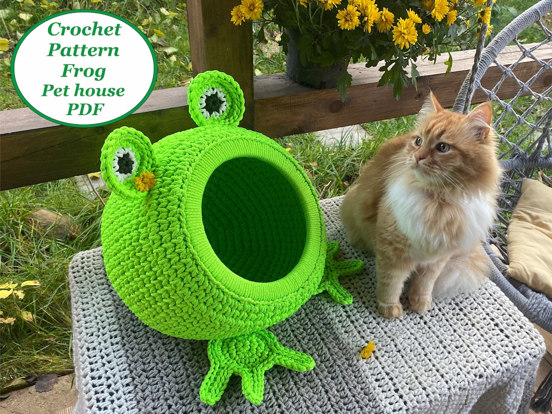 Crochet Cat House Frog Digital Instruction Manual in PDF Format With ...
