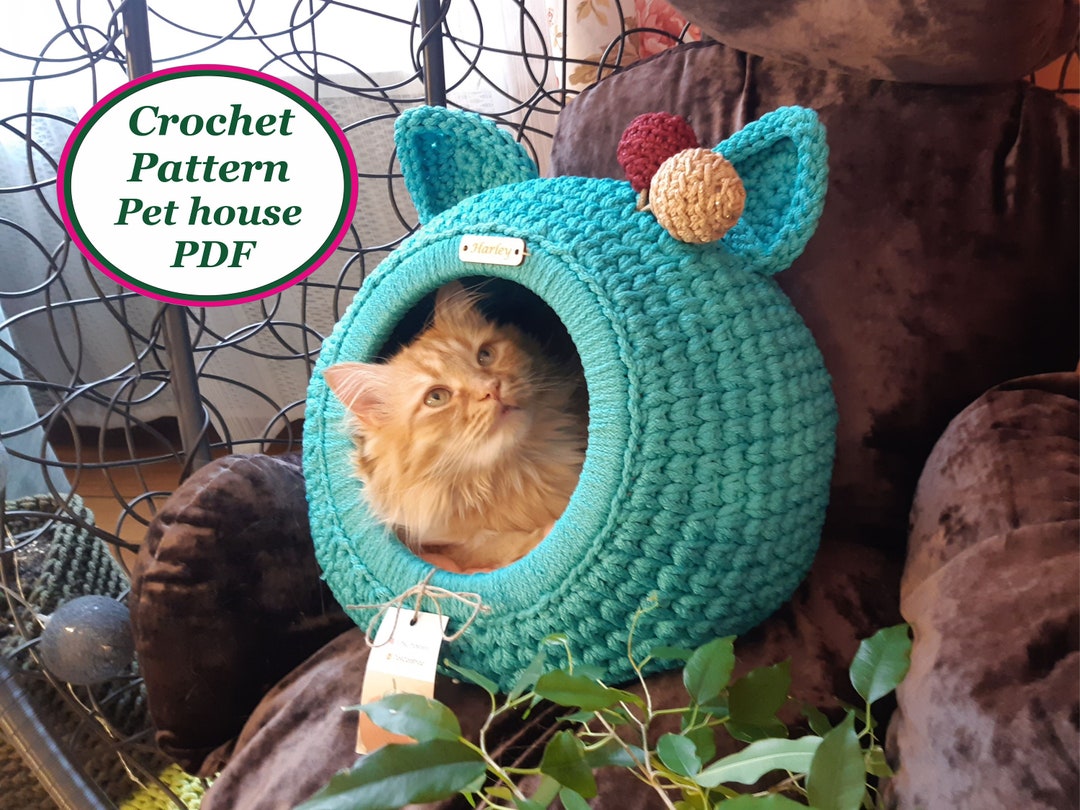 Crochet Cat House Pattern: Kitten Cave PDF Instruction (with Video) - Etsy