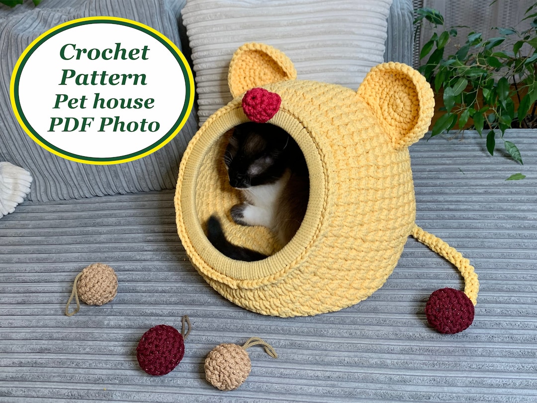 Crochet Cat House Mouse Digital Instruction Manual in PDF Format With ...