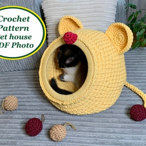 Crochet Cat House Pattern: Mouse Design, DIY Pet Bed (PDF Pattern) - Etsy