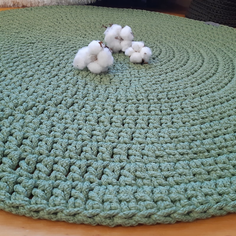 Round Crochet Rug - Etsy