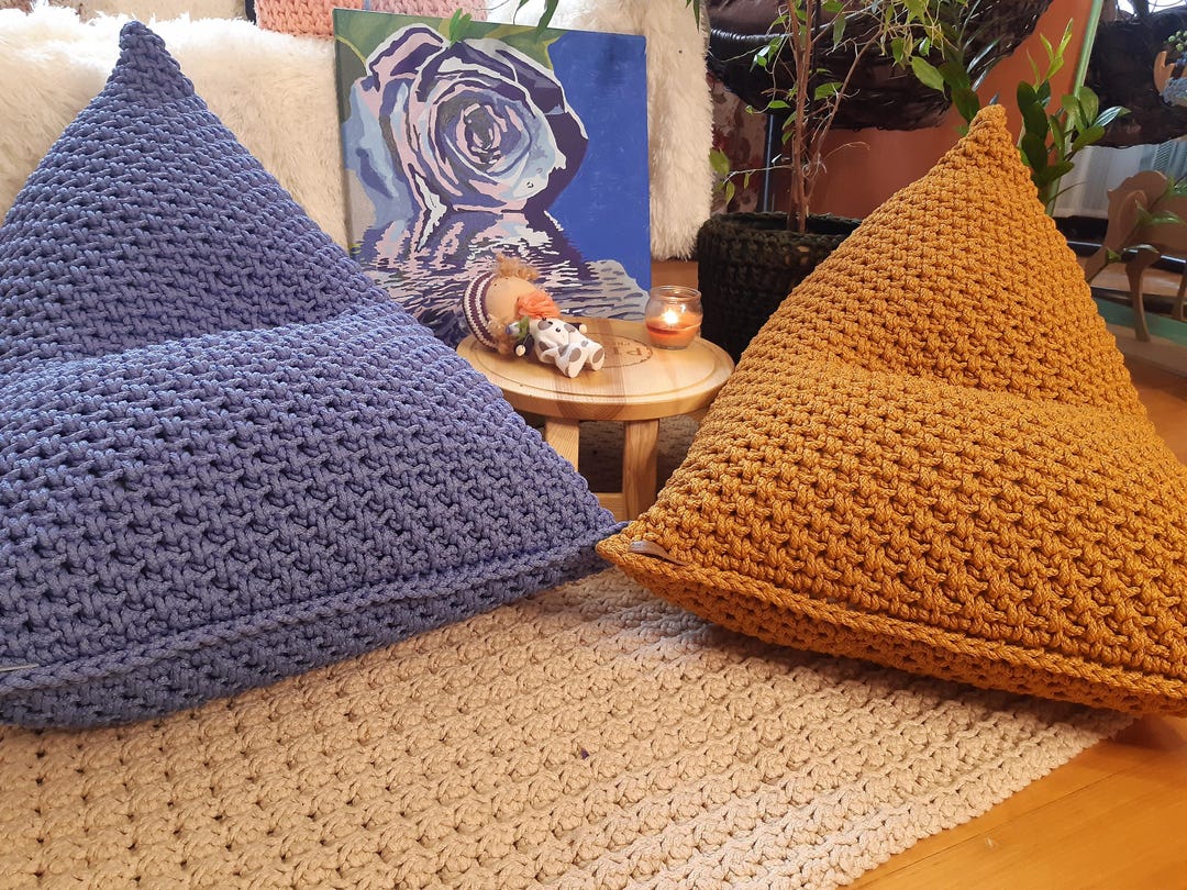 Bean Bag Crochet Reading Chair Cozy Bedroom Nursery Bean Bag Chairs ...