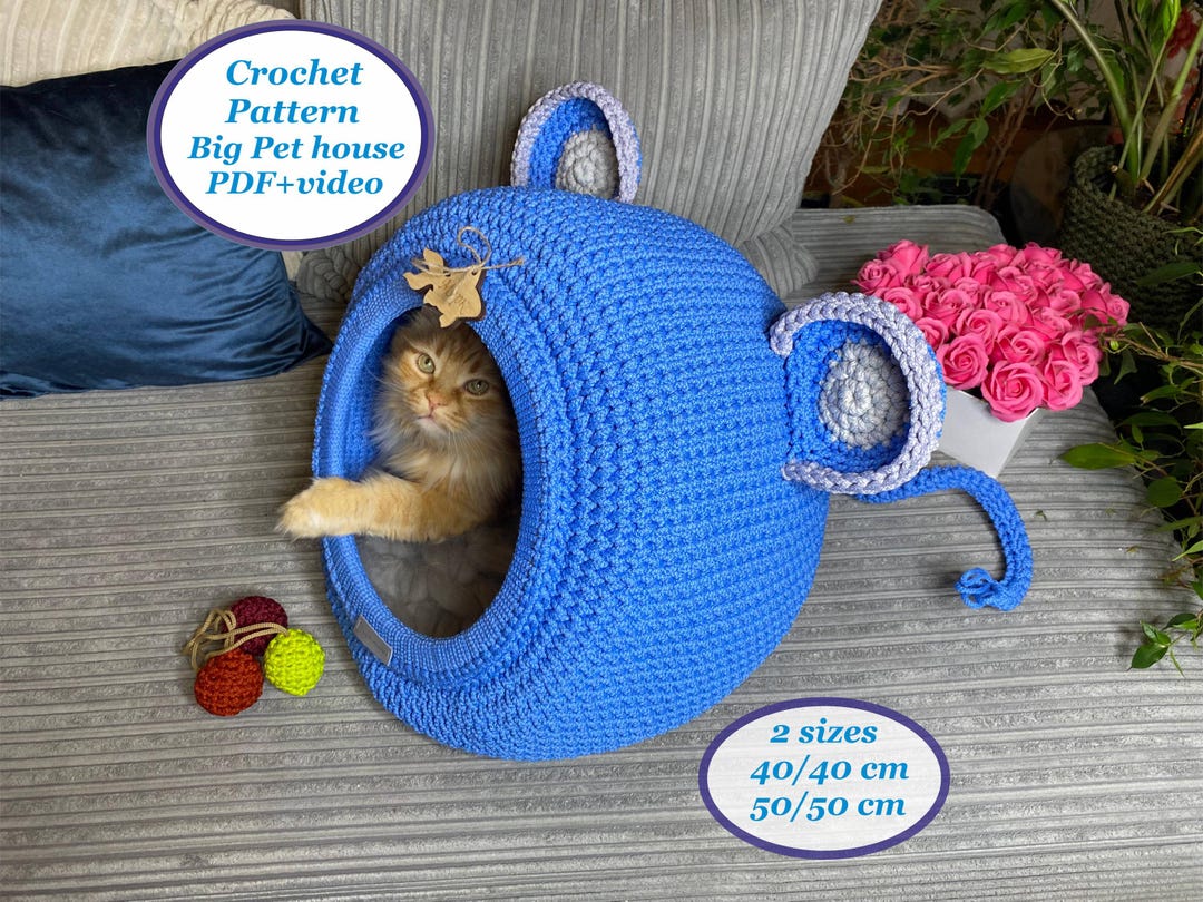 Crochet Big Cat House Mouse Digital Instruction Manual PDF Format With ...