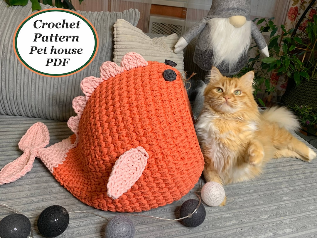 Crochet Fish Cat House Pattern: DIY Pet Bed (PDF Format With Video) - Etsy