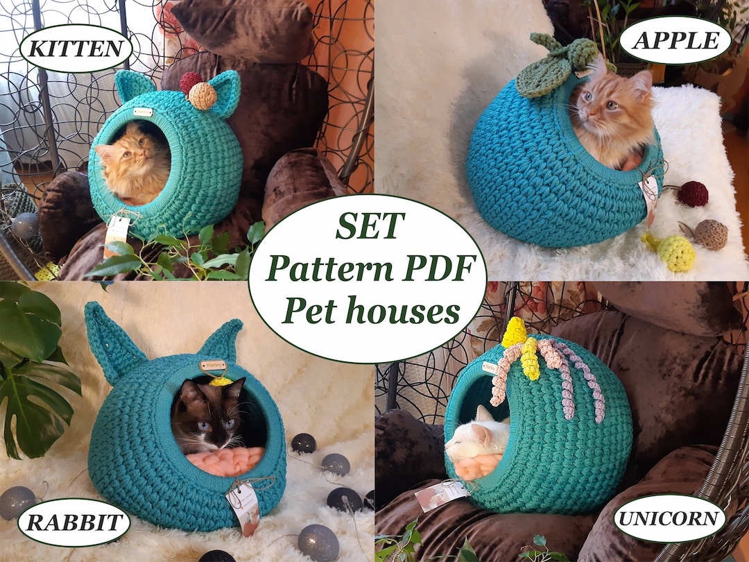 Set Cat Houses 4 Decoration Options Digital Tutorial Manual PDF Format ...