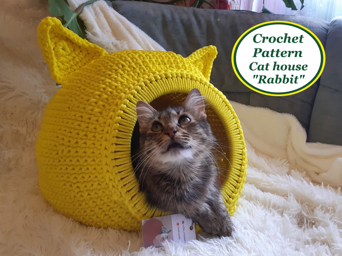Crochet Cat House rabbit Pattern Digital Tutorial - Etsy