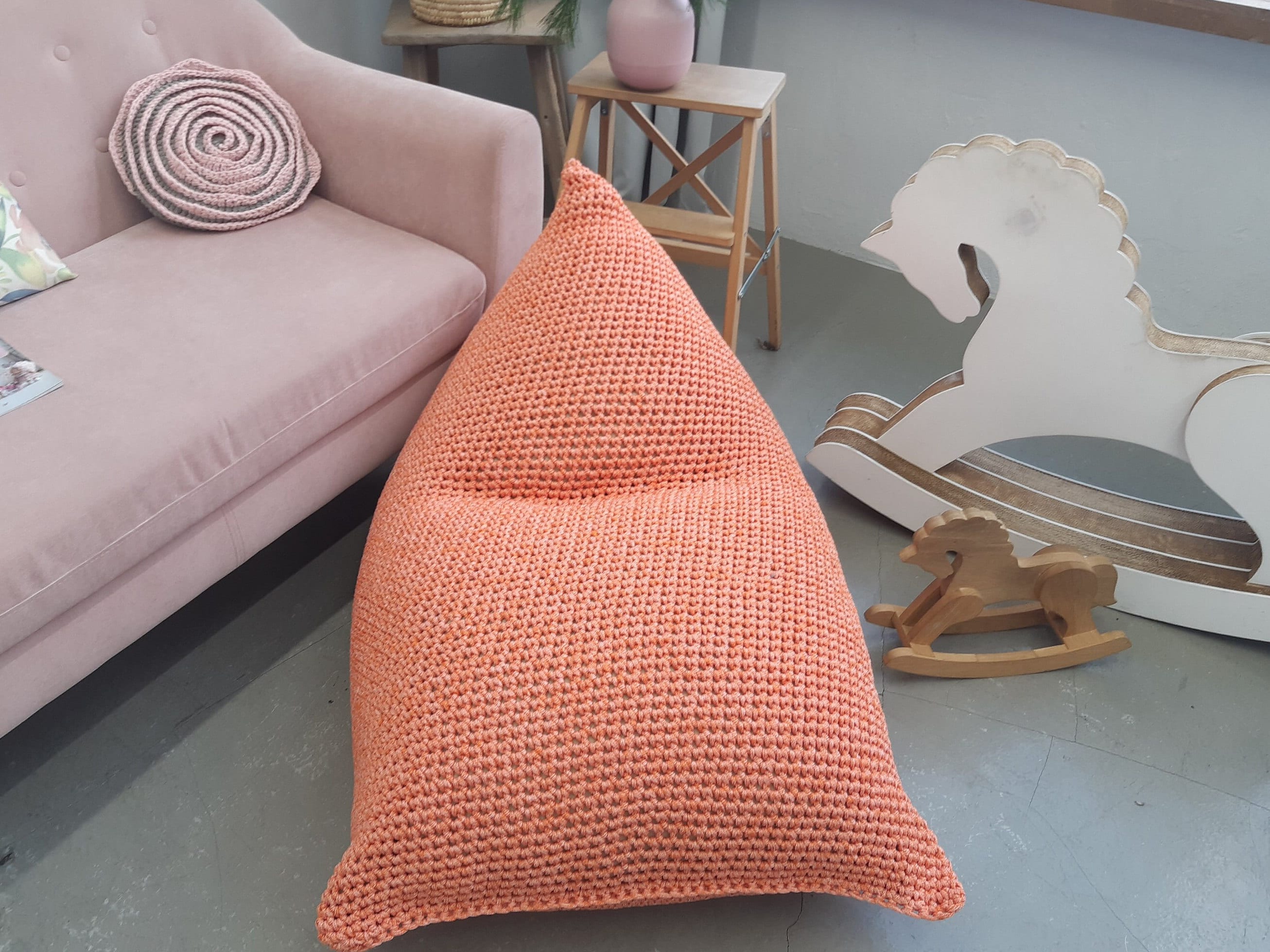 Crocheted Pattern Bean Bag Chair Cover Digital Instruction - Etsy