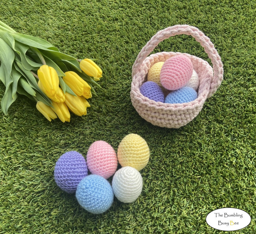 Easter Eggs W/ Macrame Basket Crochet Items - Etsy