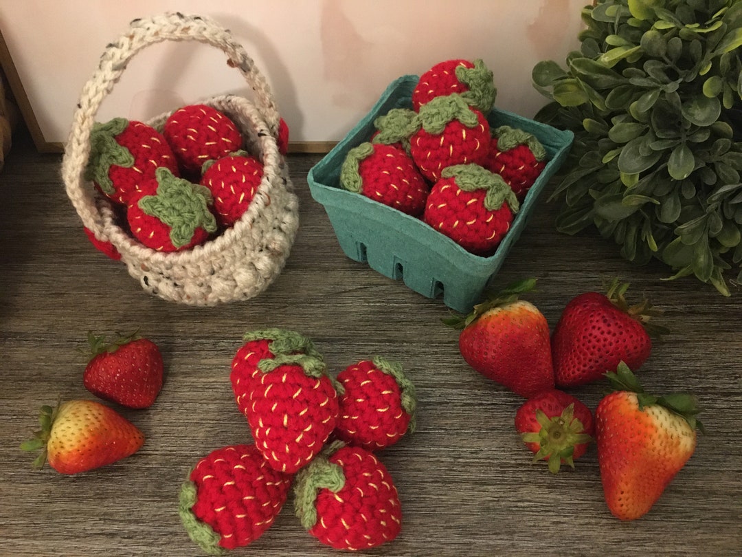 Crochet Strawberries - Pretend Play Food - Strawberry Decoration - Etsy