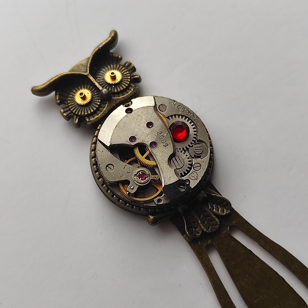 Owl Heart Bookmark Steampunk Watch Parts Vintage Steam Punk Owls Lover ...