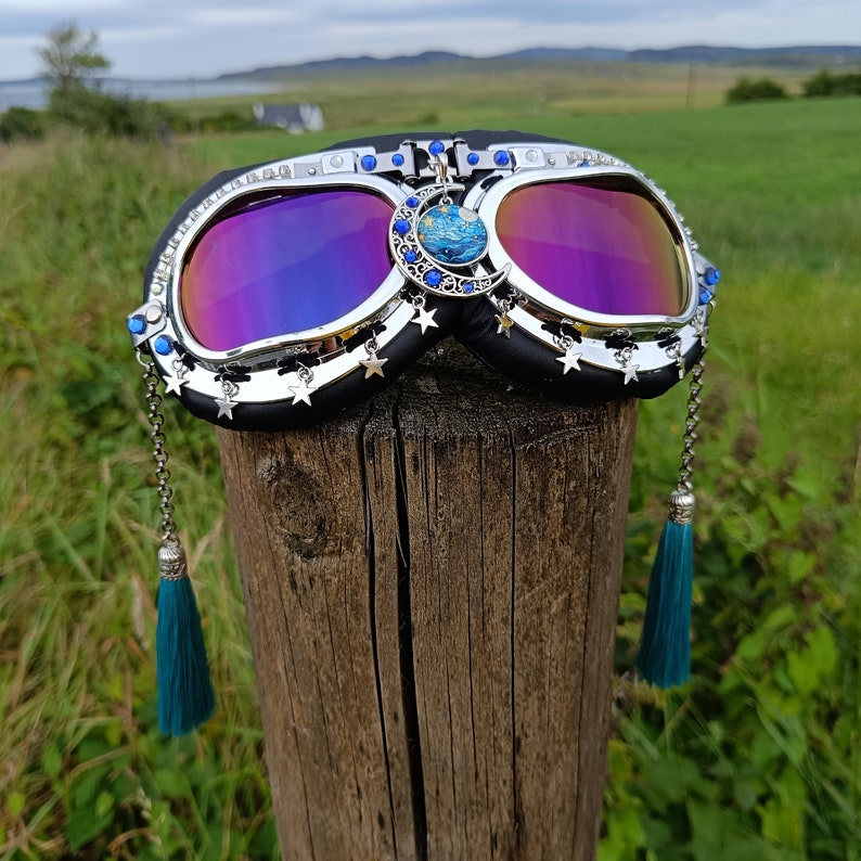 Goggles "moon" With Tassels Festival Outfit Burning Man Inspired Rave ...
