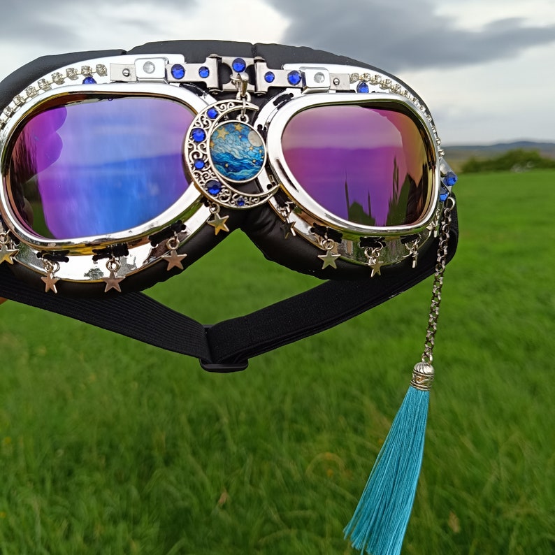 Goggles "moon" With Tassels Festival Outfit Burning Man Inspired Rave ...